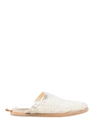 FORTE_FORTE Rhinestone-embellished Slippers - Neutrals