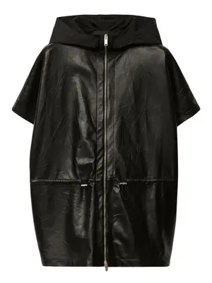 Fabiana Filippi Pleated Leather Cape - Black