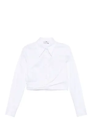 Elisabetta Franchi Cropped Poplin Shirt - White