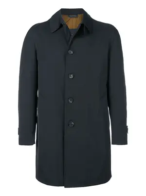 DELL'OGLIO Straight-fit Buttoned Coat - Black