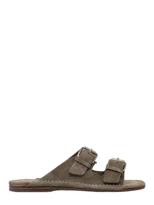 BOTTERO Suede Buckle Sandals - Brown
