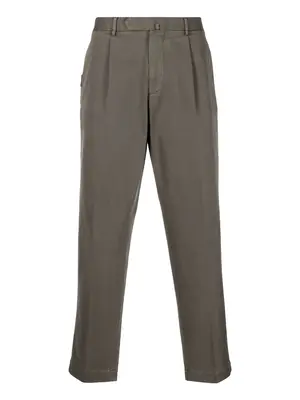 DELL'OGLIO Straight-leg Tailored Trousers - Green