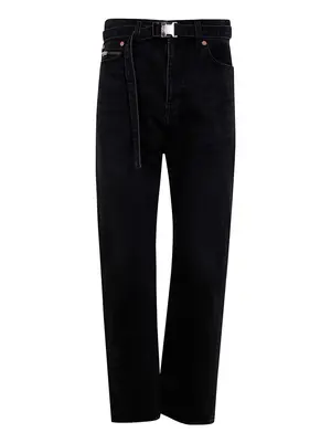 Sacai Belted Straight Jeans - Black