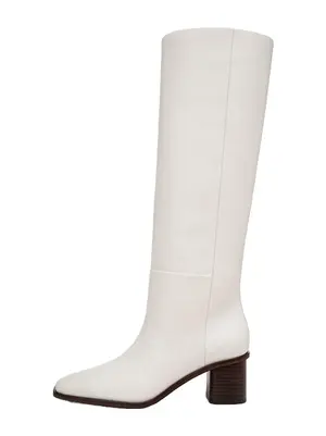 Vince Gerrie Leather Knee Boots Natural