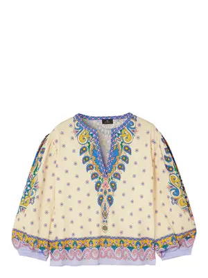 Etro Printed Cotton Blouse - Cream