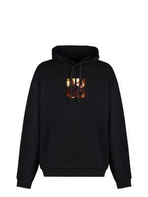Hugo Logo-print Hoodie - Black