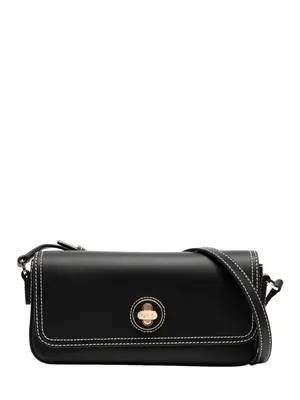 AGNÈS B. Contrast-stitching Leather Cross Body Bag - Black