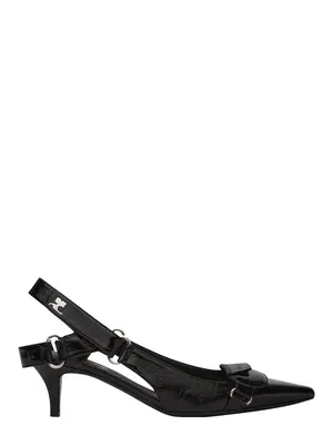 COURREGES 50mm Racer Slingback Pumps - Black