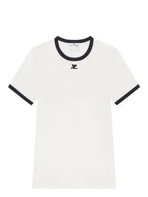 COURREGES Signature Contrast T-shirt - White