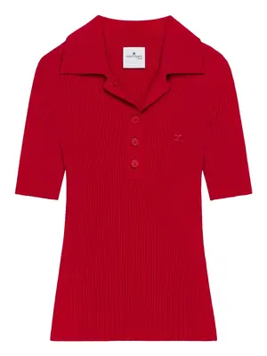 COURREGES Iconic Polo Top - Red