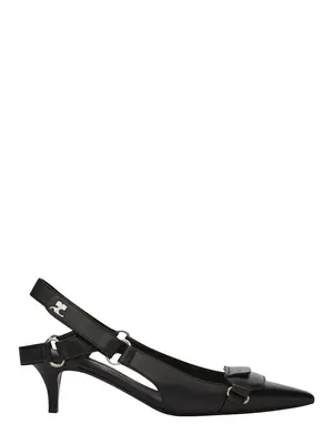 COURREGES 50mm Racer Slingback Pumps - Black