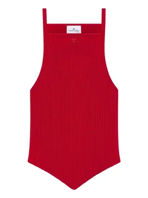 COURREGES Ribbed-knit Tank Top - Red