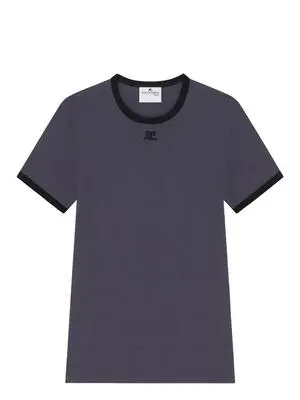 COURREGES Signature Contrast T-shirt - Black