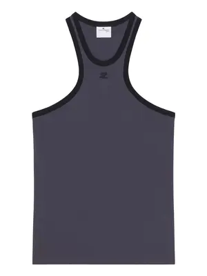 COURREGES Contrasting-trim Scuba Tank Top - Black