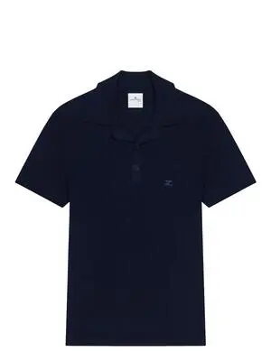 COURREGES Ribbed Polo Shirt - Blue