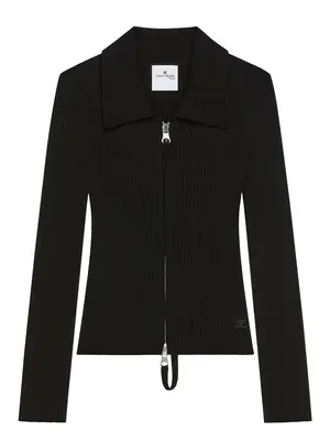 COURREGES Zip-up Cardigan - Black