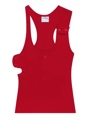 COURREGES 90's Ribbed Tank Top - Red