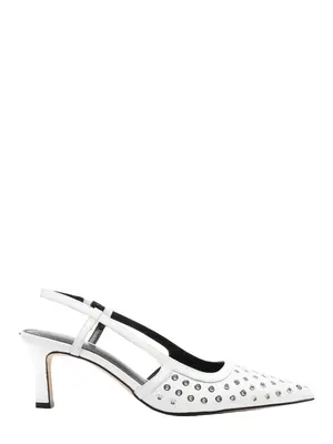 Michael Kors 60mm Eyelet Slingback Pumps - White
