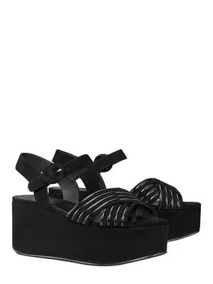 Tory Burch Bombé Cross-Strap Platform Sandal Perfect Black/perfect Black