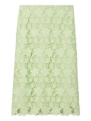 Tory Burch Guipure Lace Pencil Skirt - Minted Green