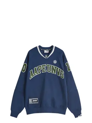 A BATHING APE Ice Hockey Jersey Sweatshirt - Navy