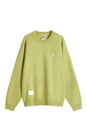 A BATHING APE Camo Badge Knit Sweater - Light Green