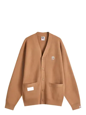 AAPE BY *A BATHING APE® Camo Badge Knit Cardigan - Light Brown