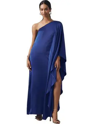 Bhldn Tiana One-shoulder Satin Kaftan Maxi Dress - Surf The Web