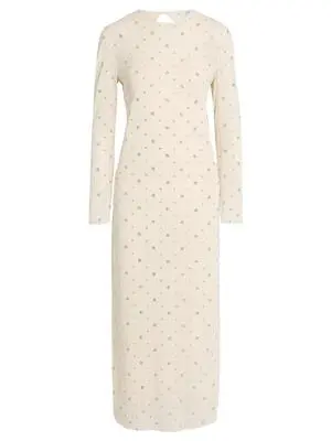 Tibi Cutout Glittered Mesh Midi Dress - Ecru