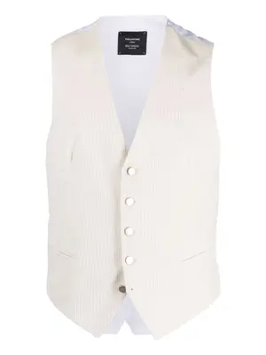 TAGLIATORE Tagliatore Corduroy Single-Breasted Waistcoat