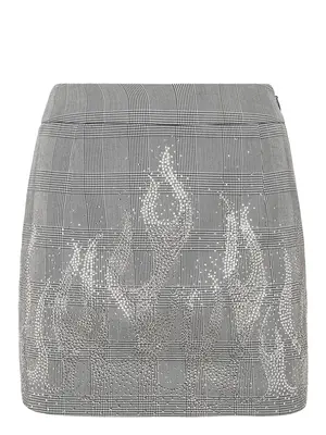 PHILIPP PLEIN Philipp Plein Flame-Appliqué Mini Skirt