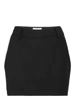 Philipp Plein Wool Mini Skirt - Black