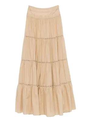 Ermanno Scervino Floral-embroidered Maxi Skirt - Neutrals