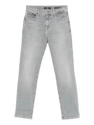 7 For All Mankind Mid-rise Skinny Jeans - Grey