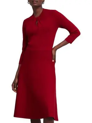 HOBBS LONDON Effie Knitted Dress - True Red