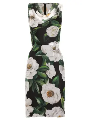 Dolce & Gabbana Floral-print Mini Dress - Black