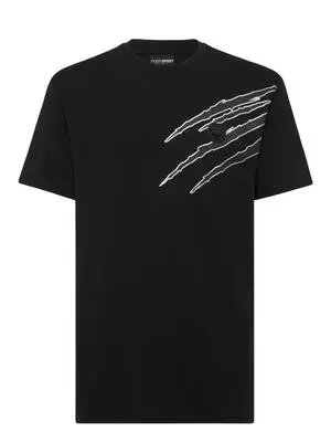 PLEIN SPORT Scratch-print T-shirt - Black