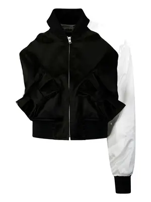 Comme Des Garçons Bow-detailing Satin Bomber Jacket - Black
