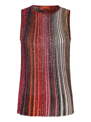 MISSONI Missoni Sequin-Embellished Striped Vest