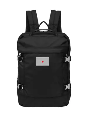 Moschino Logo-plaque Backpack - Black