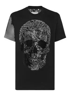 PHILIPP PLEIN Paisley Skull-print Round-neck T-shirt