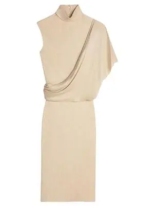 CELINE Draped Shiny Viscose Dress