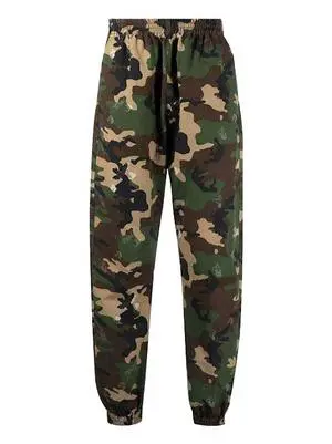 Off-White Logo Camo Casual Pants - Camo Green