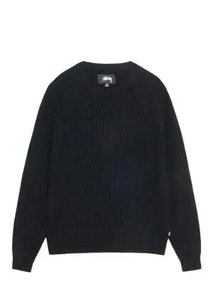 StÜssy Waffle Knit Cashmere Crew - Black