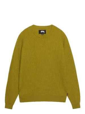 StÜssy Waffle Knit Cashmere Crew - Moss