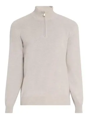 Brunello Cucinelli Brunello Cucinelli Cashmere Half-Zip Pullover Beige