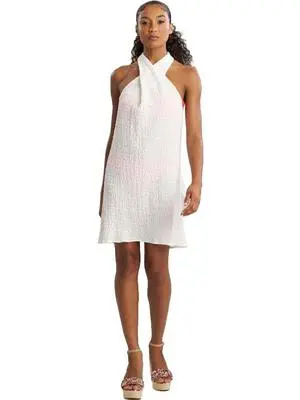 Natori Waves Mini Halter Dress - White