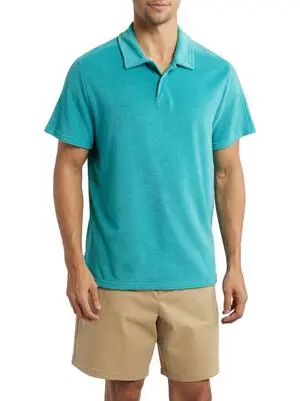 FAIR HARBOR Terry Cloth Polo - Baltic Teal
