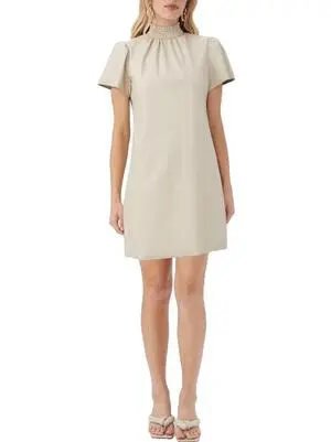 Trina Turk Vida Faux Leather Dress - Chai