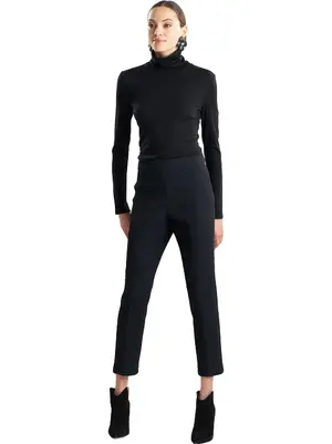 Natori Textured Cotton Jacquard Tapered Pant - Black